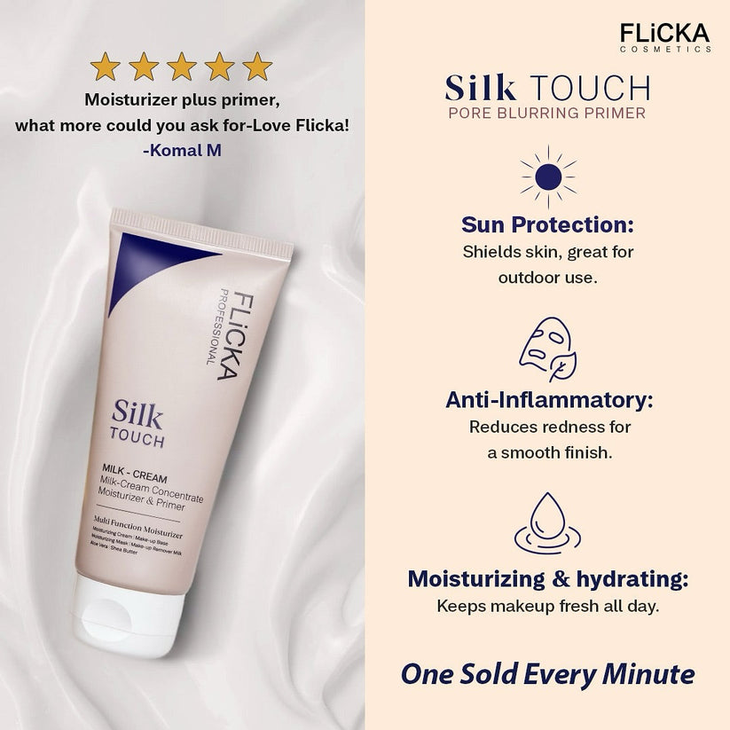 Flicka Silk Touch 3 in 1 Moisturizer and Primer for Face | Long-Lastin ...